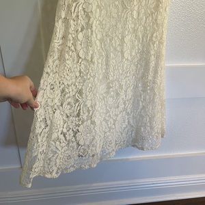 Lulus | Dresses | Lulus Zenith Cream Lace Maxi Wedding Dress Cross ...